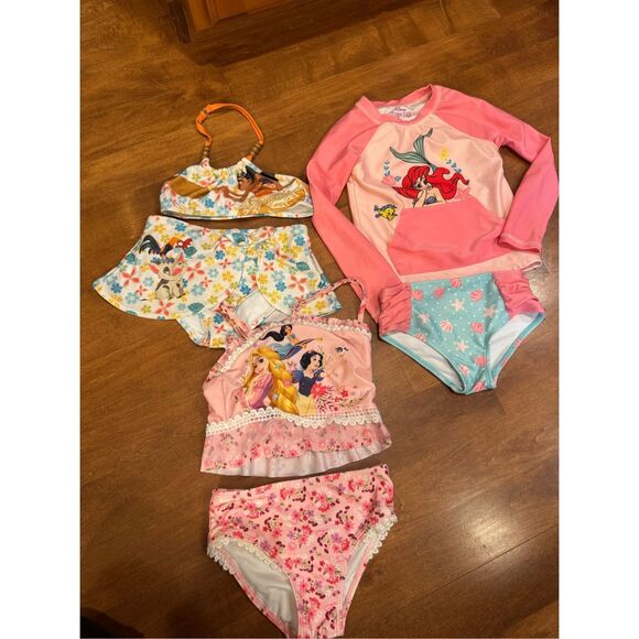 Disney | Swim | Girls Disney Swimsuit Bundle Ariel Moana And Disney ...